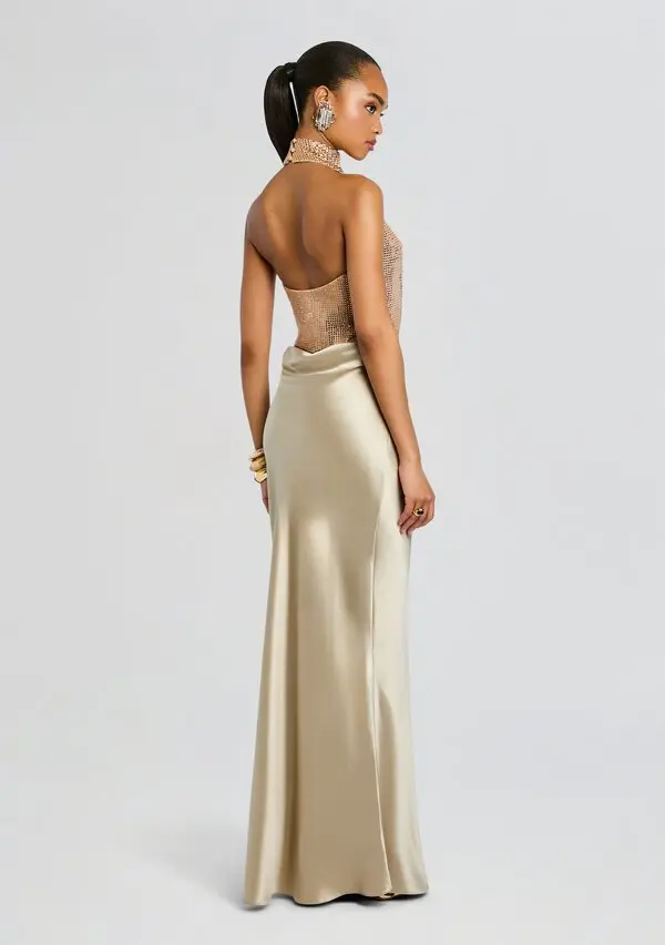 Retrofete Vanya Embellished Gown - Latte