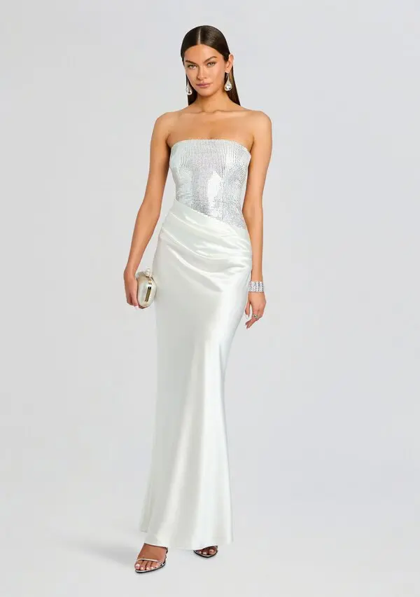 Retrofete Alexandra Embellished Dress - White/silver