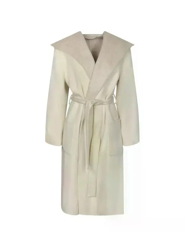 P.a.r.o.s.h Hooded Belted Wool Coat