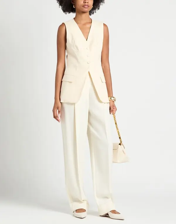 Sandro Tailored Vest In Linen, Cotton, And Elastane