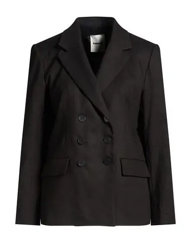 Sandro Double-breasted Twill Blazer - Black