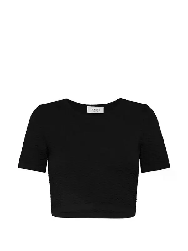 LANEUS Cropped T-shirt - Black