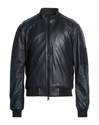 Peuterey Leather Bomber Jacket - Blue
