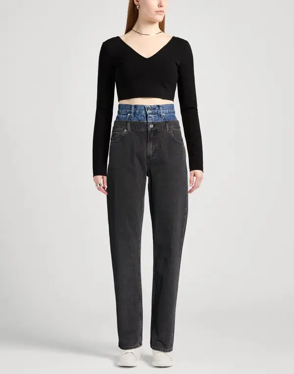 Sandro Straight-leg Two-tone Denim Jeans