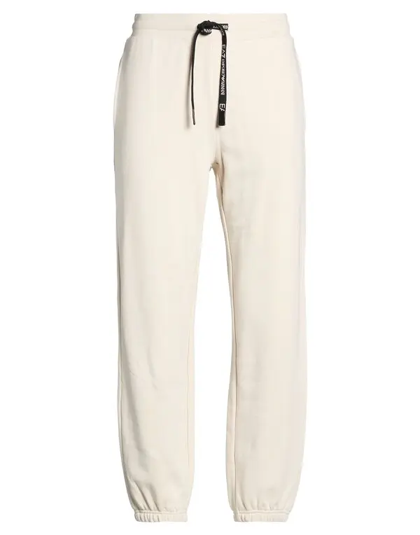 EA7 Pants Ivory Size Organic Cotton - White
