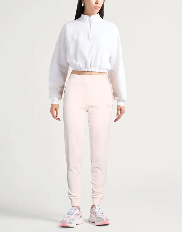 EA7 Track Pants With Brand Logo And Crystals - Pink