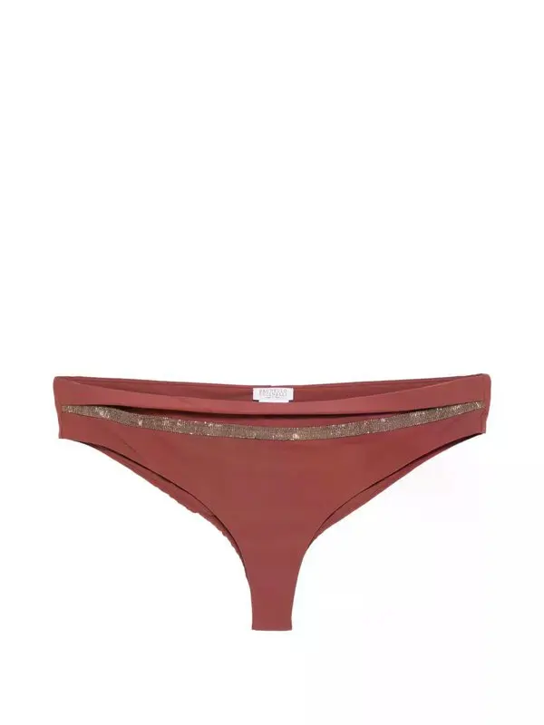 Brunello Cucinelli Embellished Bikini Bottom - Brown
