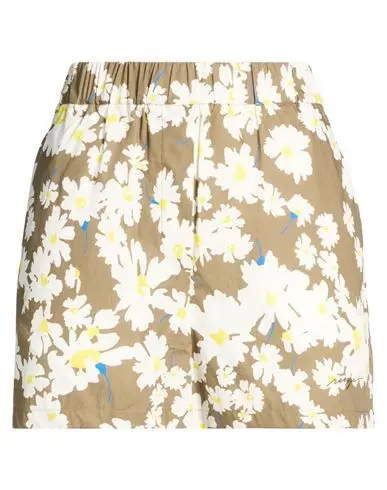 MSGM Floral-print Cotton Shorts - Beige