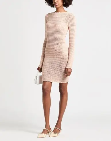 Elisabetta Franchi Mini Crochet-knit Dress - Blush