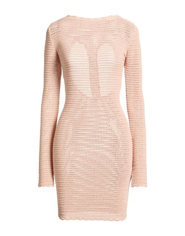Elisabetta Franchi Mini Crochet-knit Dress - Blush