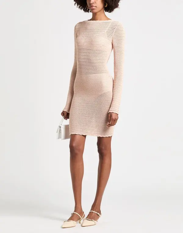 Elisabetta Franchi Mini Crochet-knit Dress - Pink