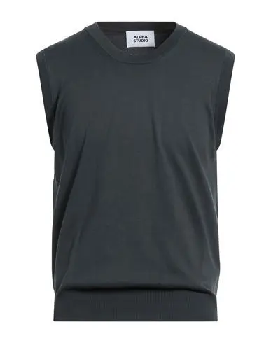 Alpha Studio Knitted Cotton Top - Grey