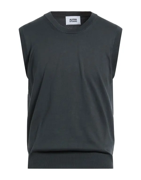 Alpha Studio Knitted Cotton Top - Grey