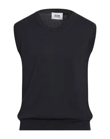 Alpha Studio Knitted Cotton Sleeveless Top - Midnight Blue
