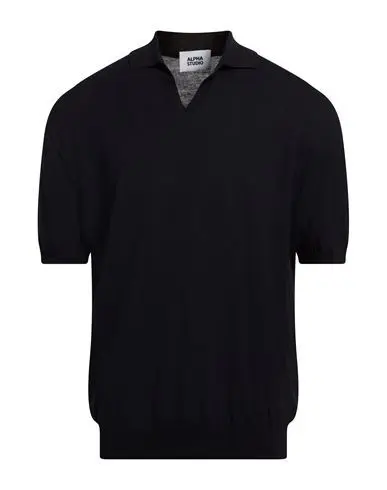Alpha Studio Cotton V-neck Sweater - Midnight Blue
