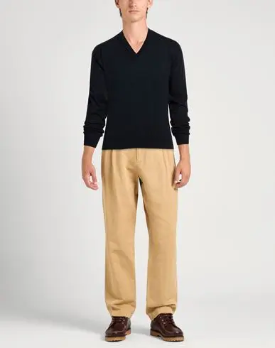 Alpha Studio Cotton V-neck Sweater - Blue