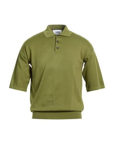 Alpha Studio Cotton Military Sweater - Green