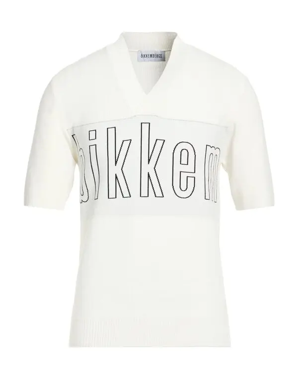 BIKKEMBERGS Knitted V-neck Short Sleeve Sweater