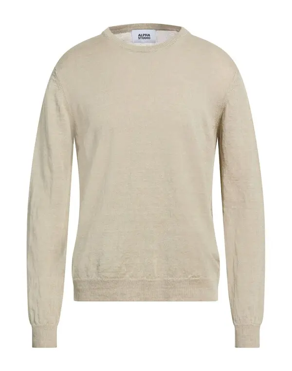 Alpha Studio Hemp Crewneck Sweater - Beige