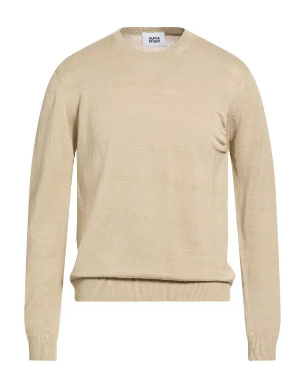 Alpha Studio Hemp Crewneck Sweater - Sand