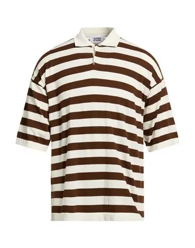 Alpha Studio Striped Jacquard-knit Cotton Polo Shirt