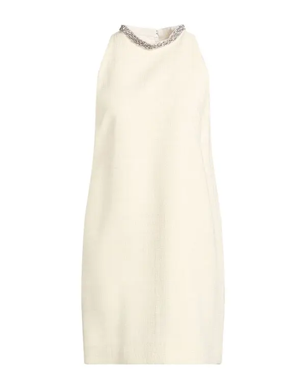 Sandro Embellished Tweed Mini Dress - White