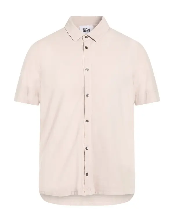 Alpha Studio Shirt Size Cotton, Elastane - Beige
