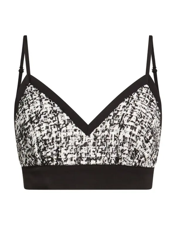 Sandro Tweed Crop Top With Sequins