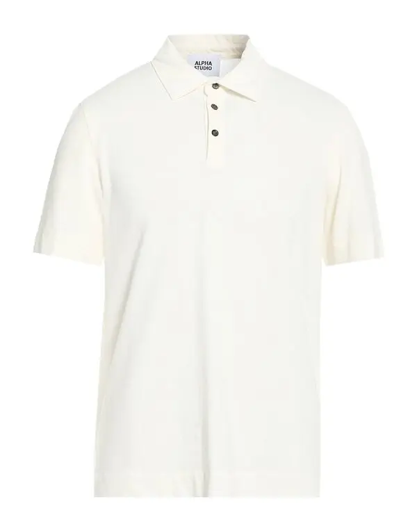 Alpha Studio Polo Shirt Size Cotton, Elastane - White