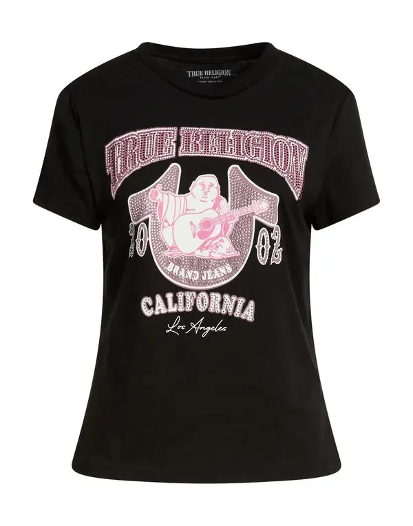 True Religion T-shirt With Print, Crystals And Logo