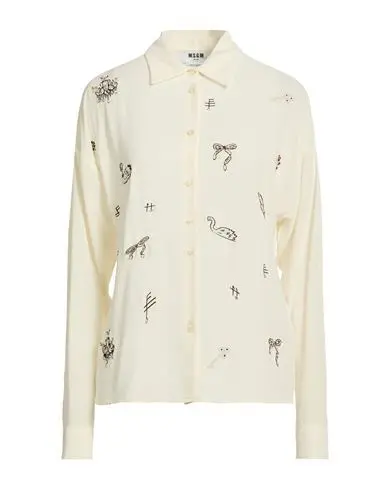 MSGM Crepe Shirt With Appliqués