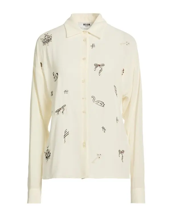 MSGM Crepe Shirt With Appliqués