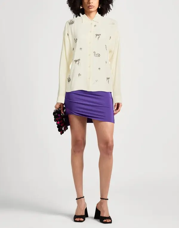 MSGM Crepe Shirt With Appliqués
