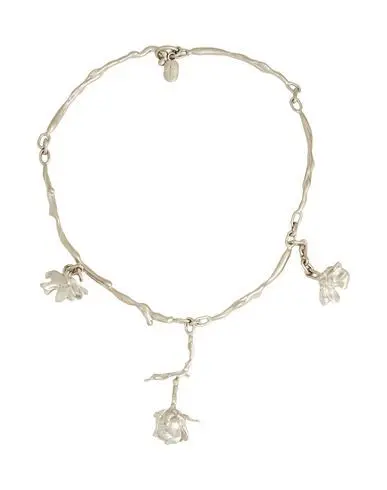 Marni Floral Appliqué Metal Necklace - Silver