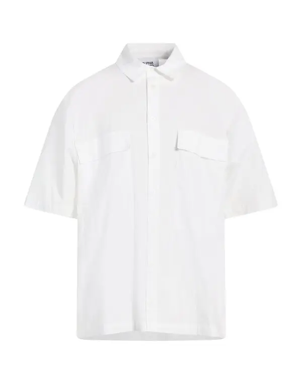 Alpha Studio Shirt Size Cotton, Elastane - White