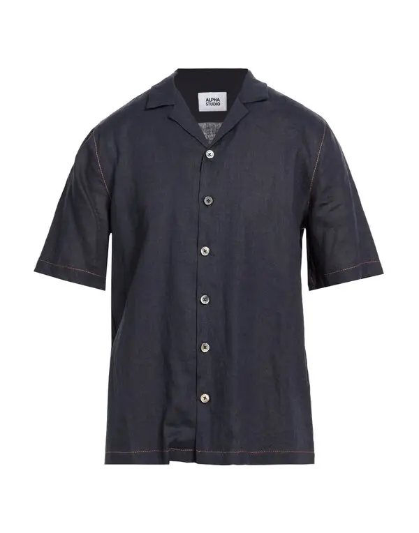 Alpha Studio Shirt Midnight Size Linen