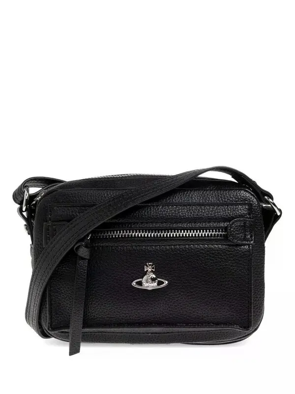 VIVIENNE WESTWOOD Hannah Zip Textured Shoulder Bag - Black