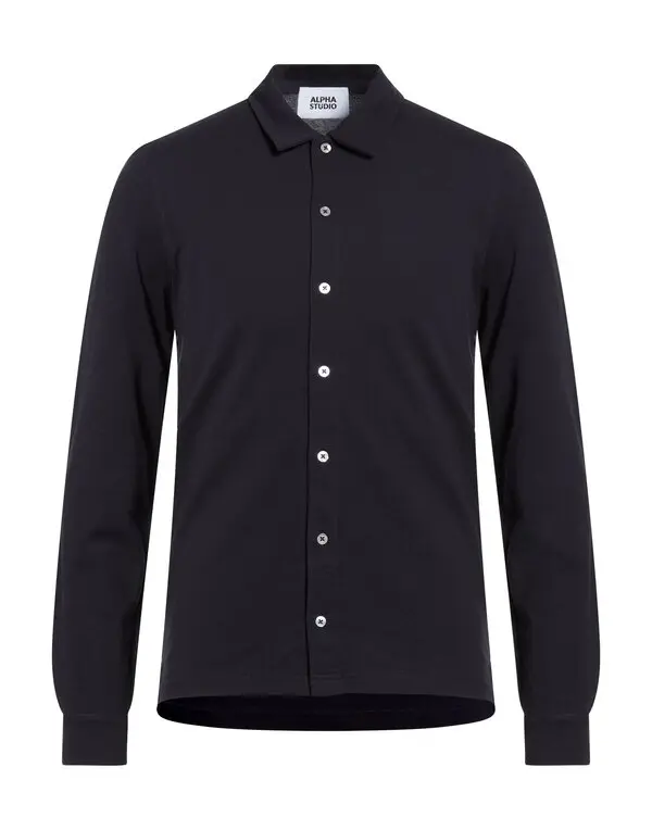 Alpha Studio Shirt Size Cotton, Elastane - Blue