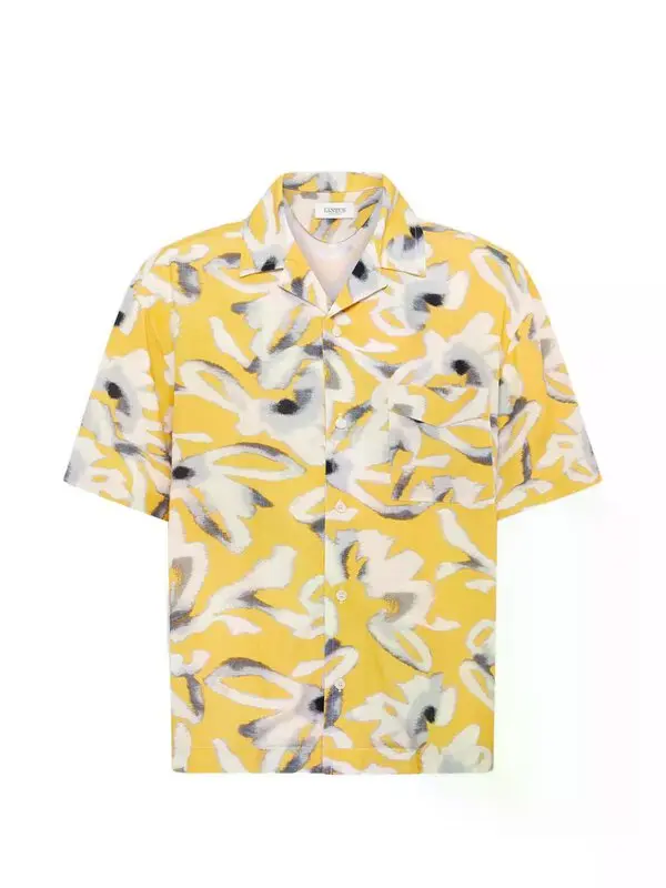 LANEUS Floral-pattern Shirt - Yellow