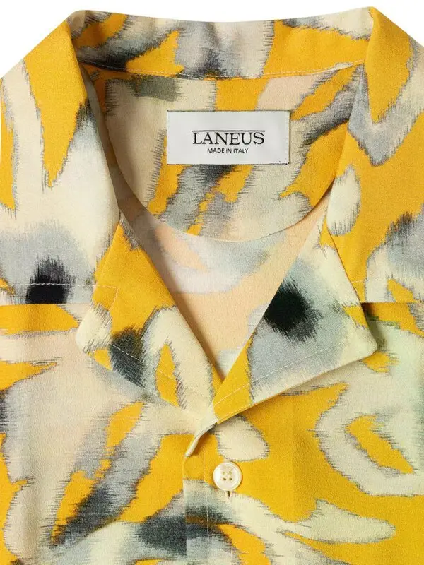 LANEUS Floral-pattern Shirt - Yellow