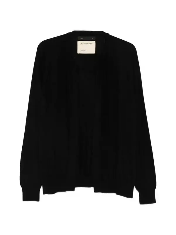 Frenckenberger Open-front Cardigan - Black