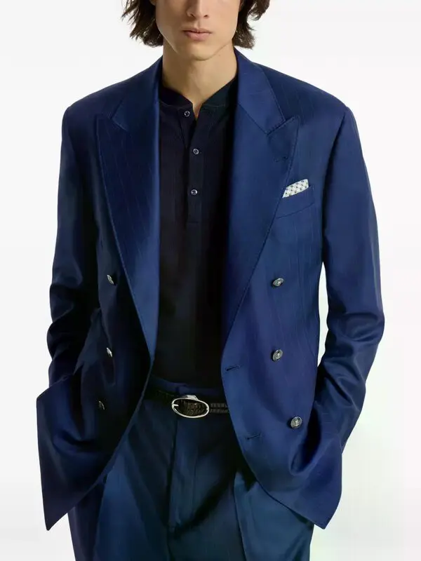 Brunello Cucinelli Chalk-stripe Blazer - Blue