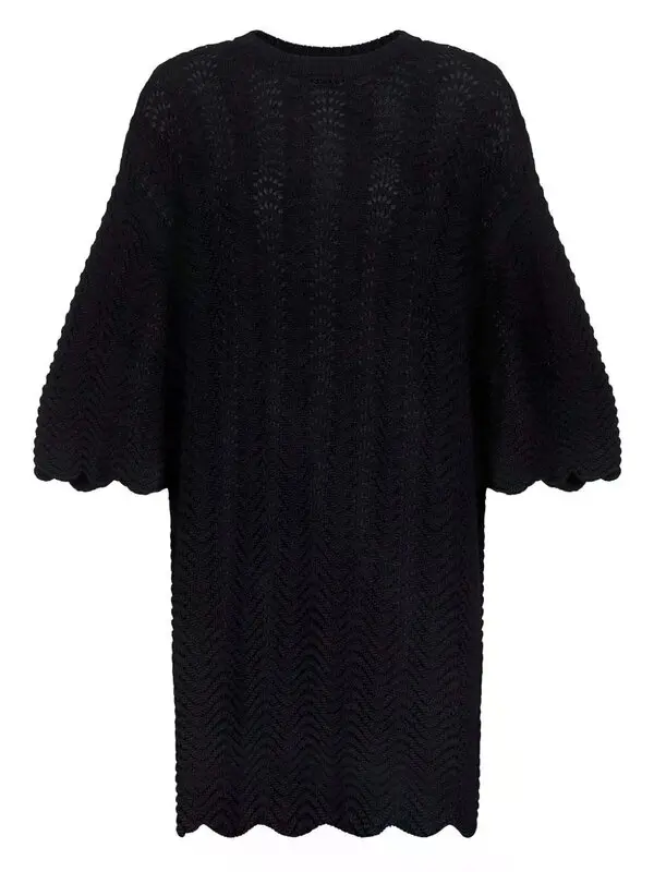 Loulou De Saison Wafa Drop-shoulder Midi Dress - Black
