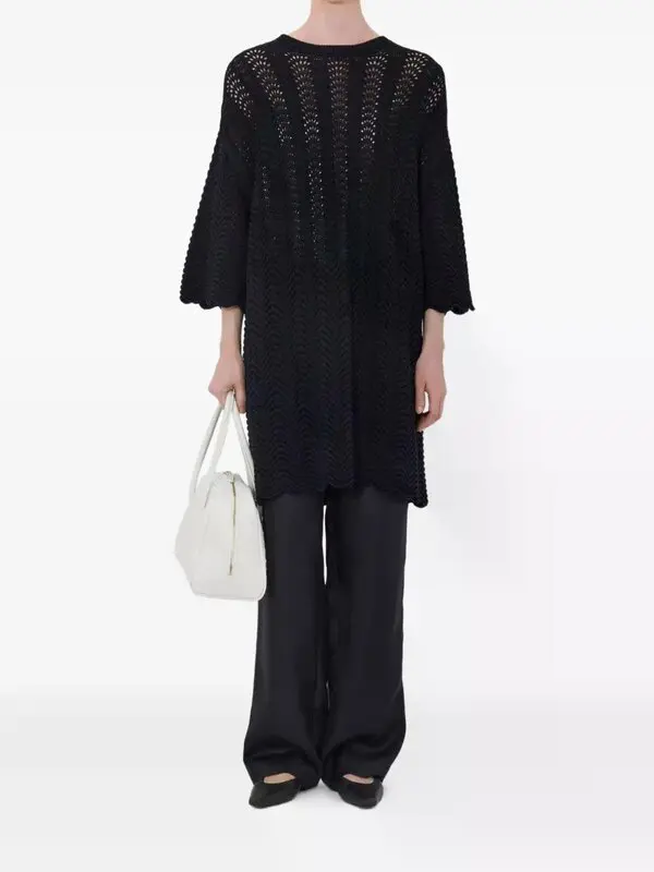 Loulou De Saison Wafa Drop-shoulder Midi Dress - Black