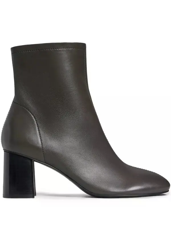 12 STOREEZ 65mm Leather Ankle Boots - Grey