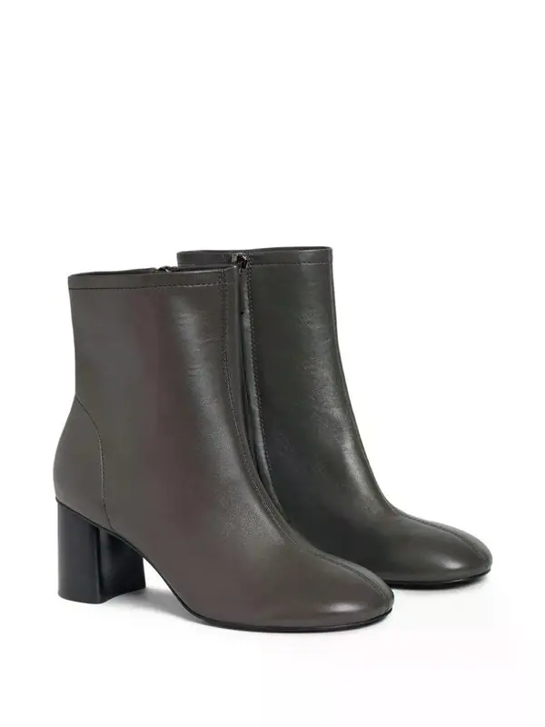 12 STOREEZ 65mm Leather Ankle Boots - Grey