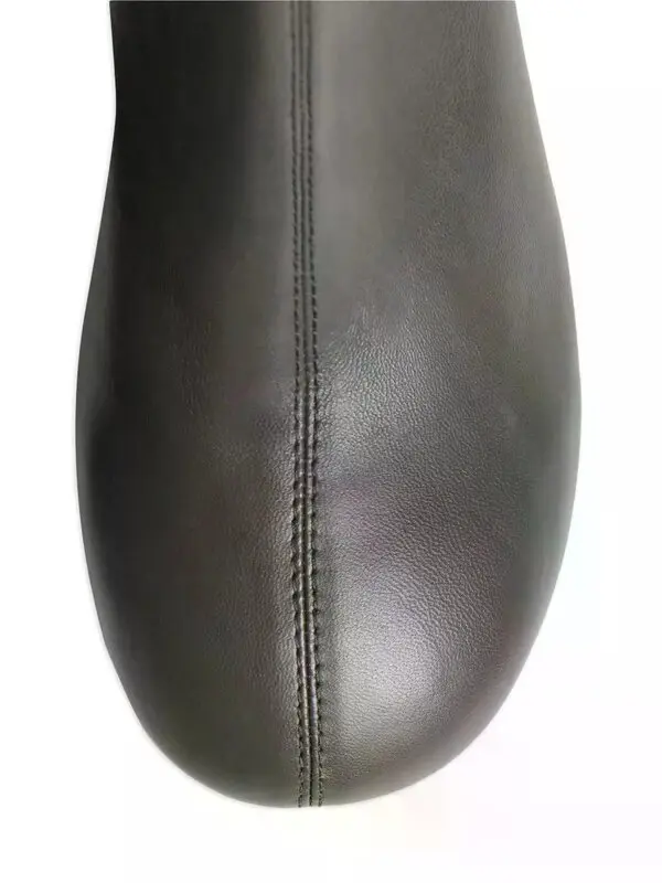 12 STOREEZ 65mm Leather Ankle Boots - Grey