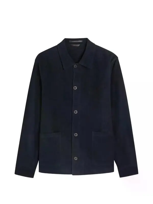 Sunspel Button-up Jacket - Blue