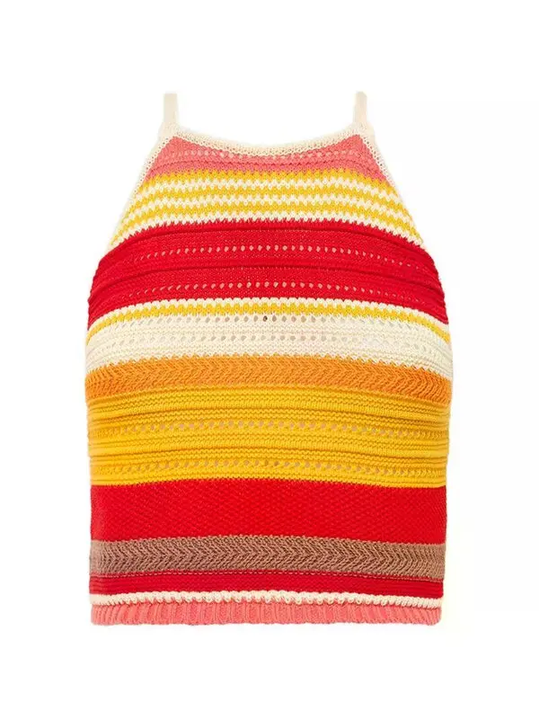 LANEUS Striped Knitted Tank Top