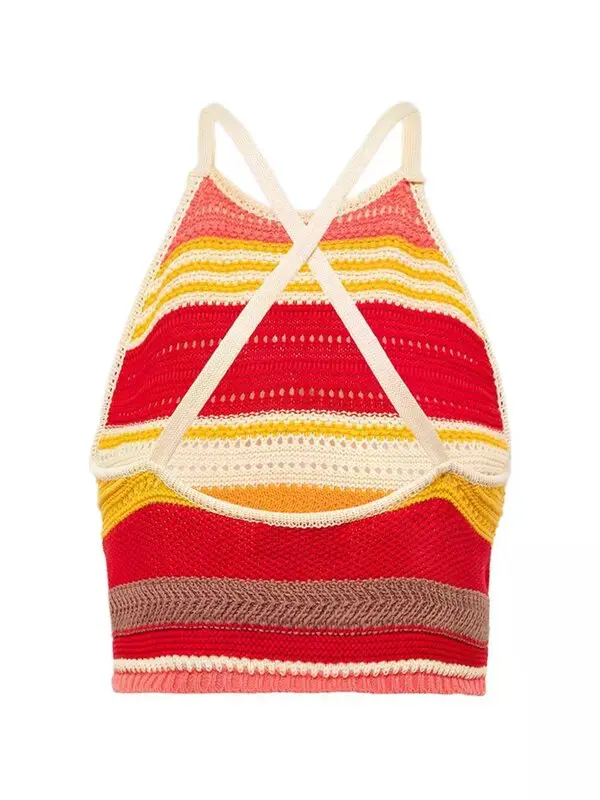 LANEUS Striped Knitted Tank Top